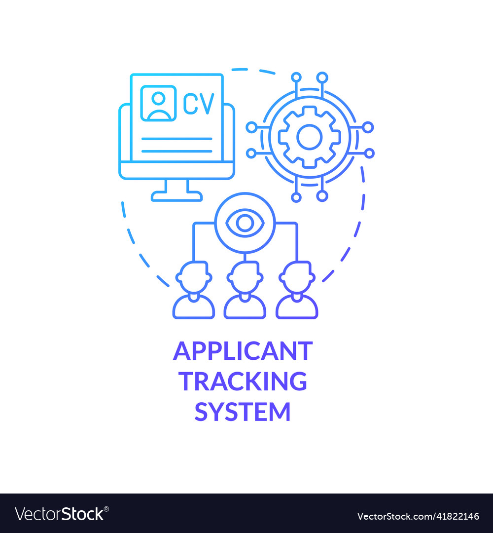Applicant tracking system blue gradient concept Vector Image