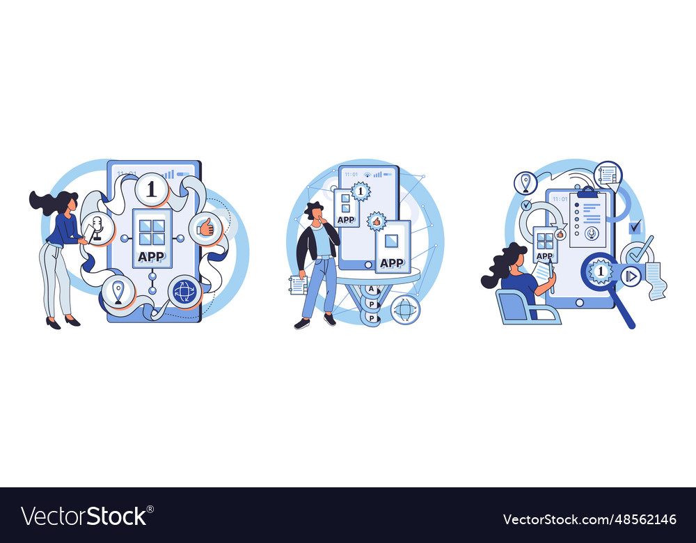 Application Testing Metaphor Application Vector Image