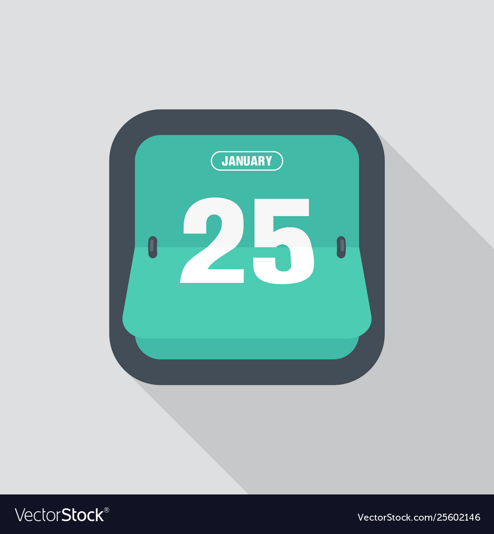 Calendar icon flat design Royalty Free Vector Image