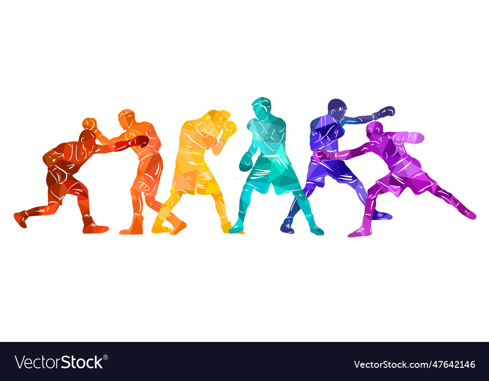 Colorful boxing Royalty Free Vector Image - VectorStock
