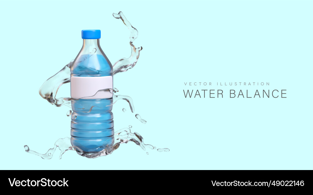 Concept of water balance plastic bottle Royalty Free Vector