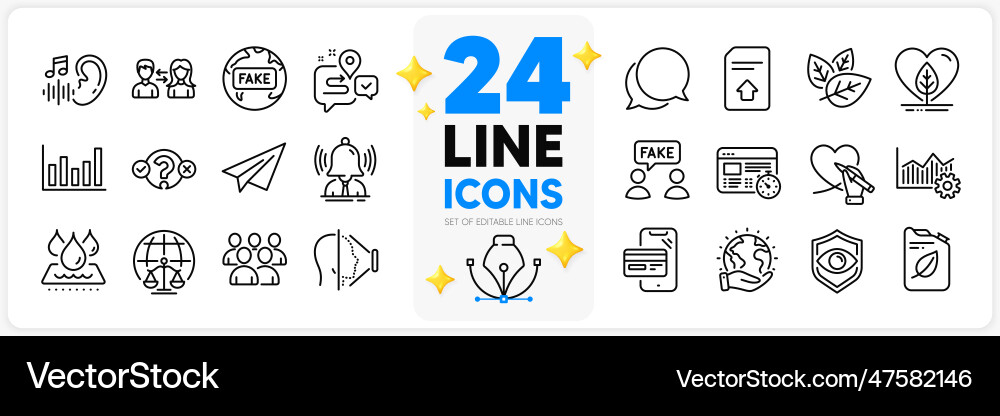 Icons set of fake information column chart Vector Image