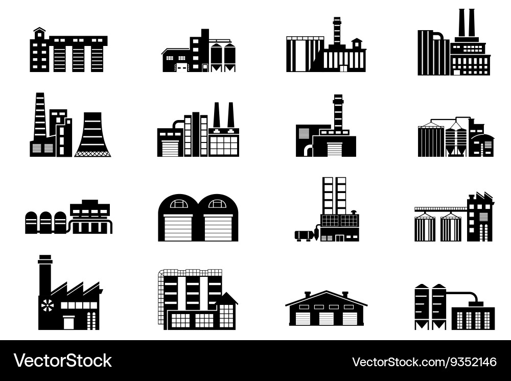 Industrial and manufacturing factory building Vector Image
