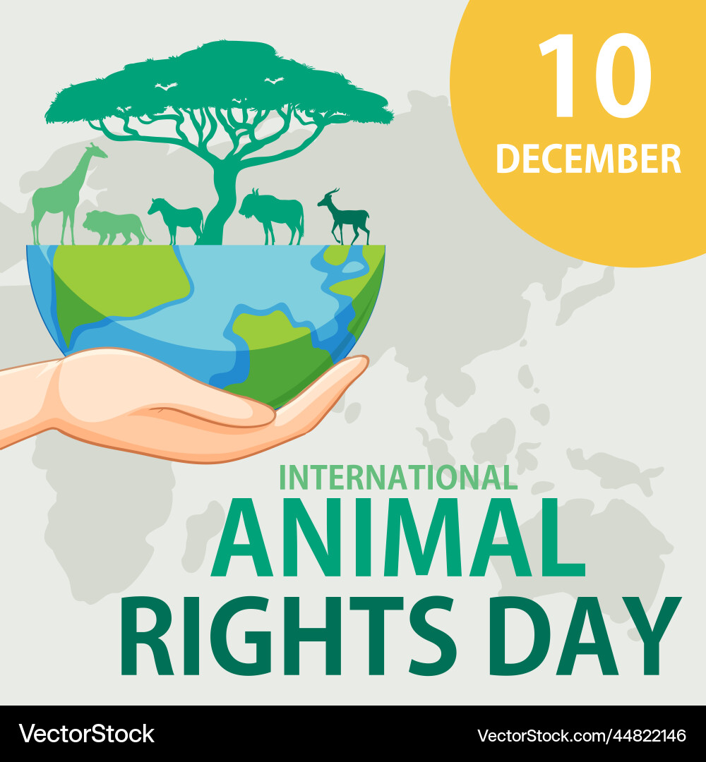 International animal rights day banner Royalty Free Vector