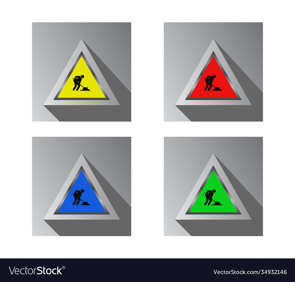 Isometric work in progress in on white background Vector Image