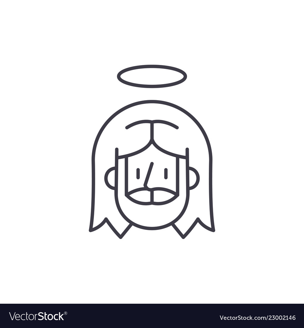 Jesus Line Icon Concept Linear Royalty Free Vector Image