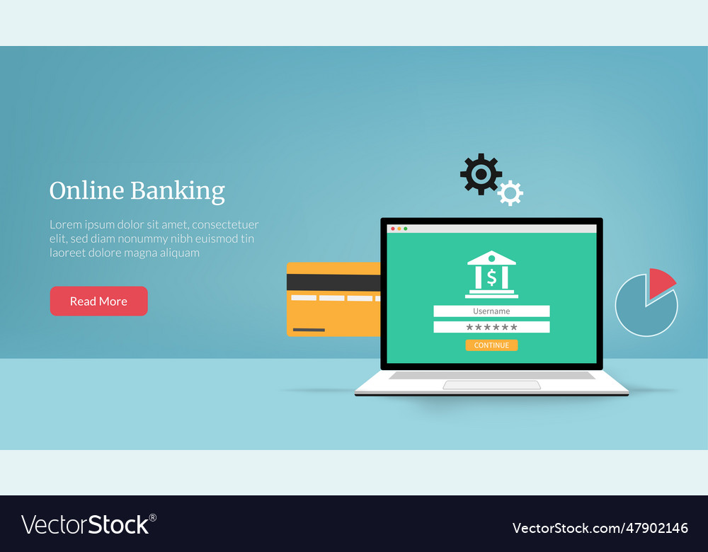 Landing page template of online banking concept Vector Image