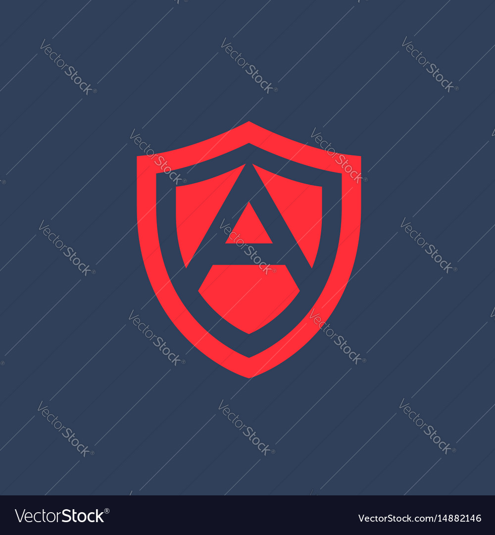 Letter a shield logo icon design template elements