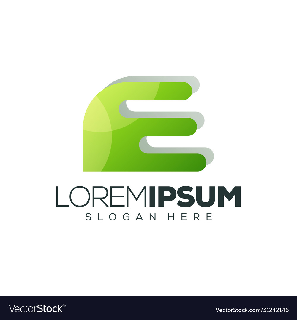 Letter e logo design Royalty Free Vector Image