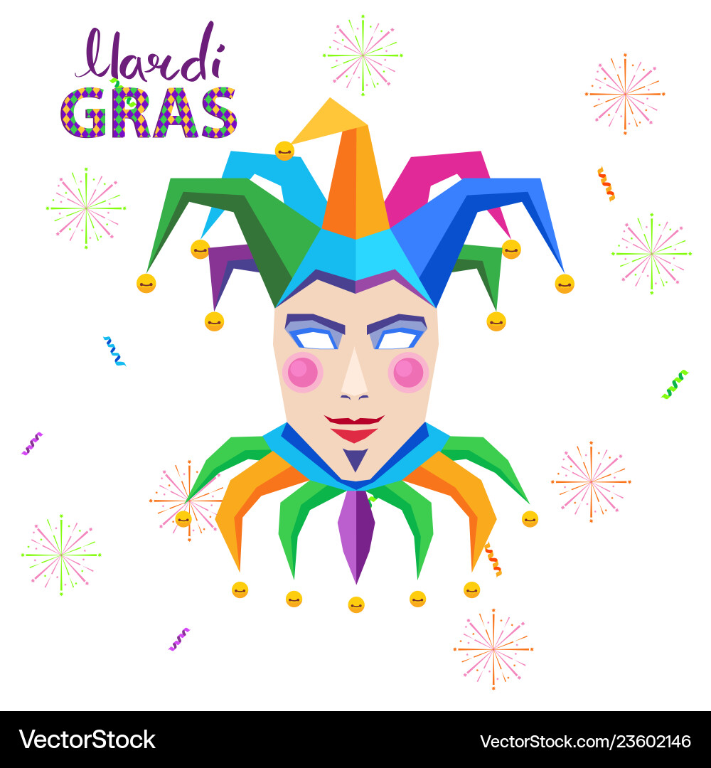 Mardi gras carnival concept with jester Royalty Free Vector