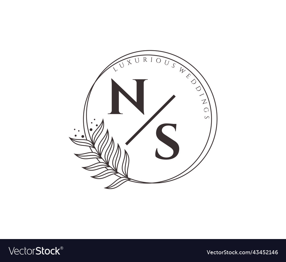 Ns initials letter wedding monogram logos Vector Image