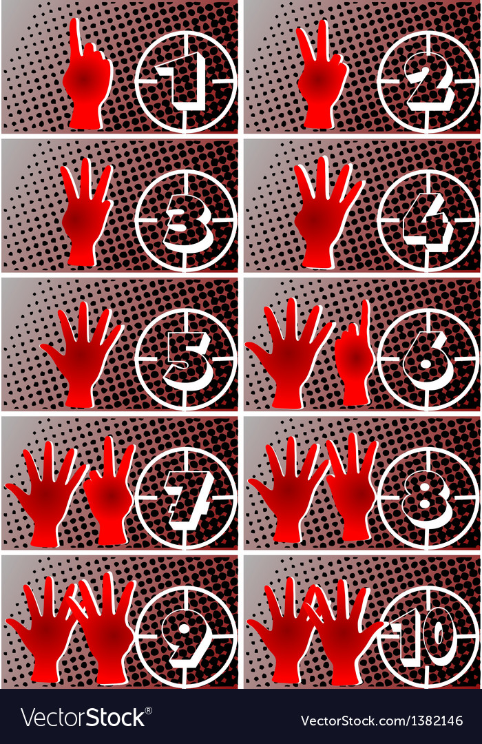 Numbers and hands Royalty Free Vector Image - VectorStock