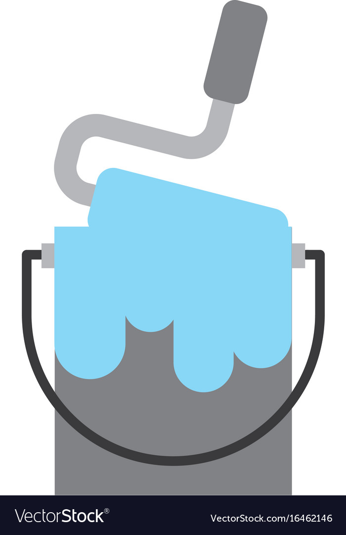 Paint pot with roller Royalty Free Vector Image