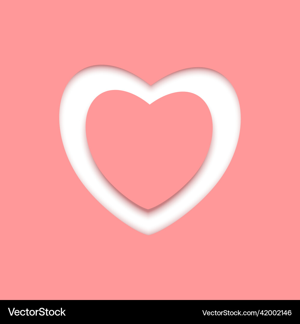 Pink paper heart heart symbol isolated Royalty Free Vector