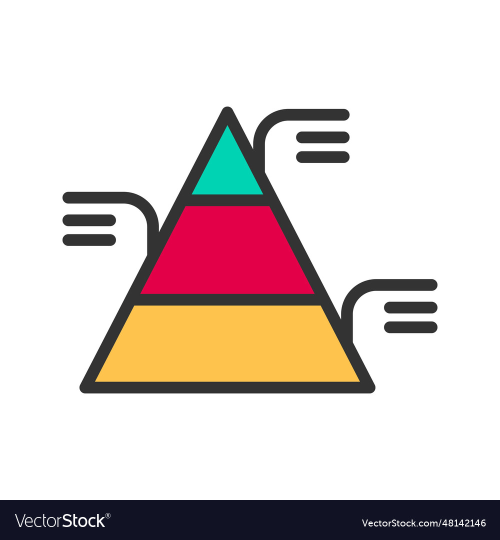 Pyramid chart icon image Royalty Free Vector Image