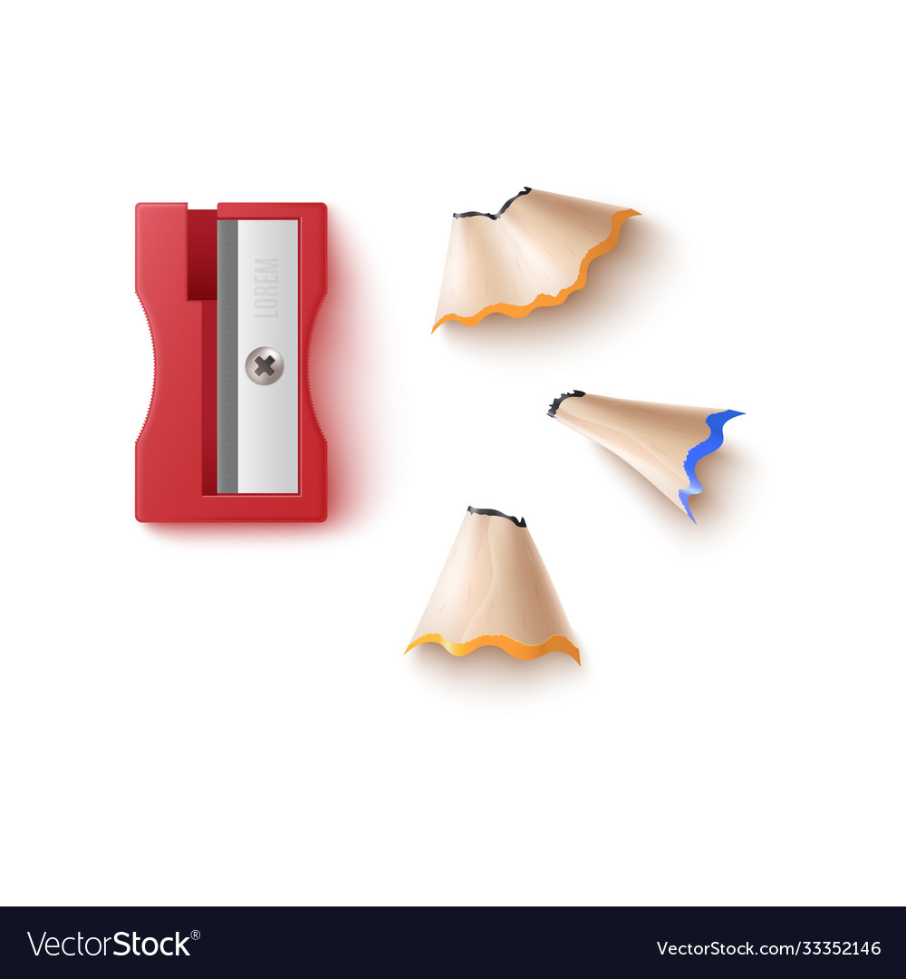 Red pencil sharpener template 3d realistic Vector Image