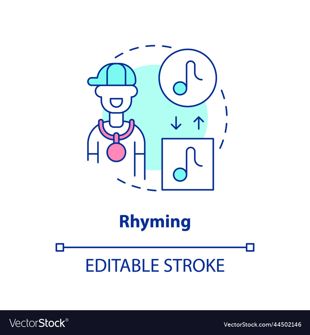 Rhyming memorization techniques concept icon Vector Image Rhyming memorization techniques concept icon Vector Image