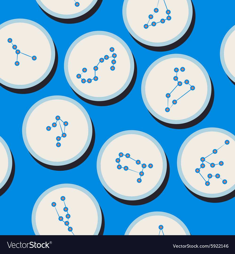 Seamless background with different constellations Vector Image