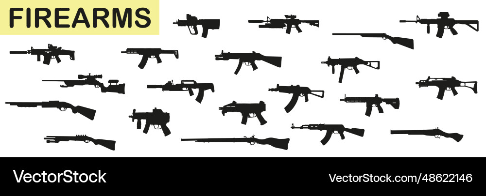 Semi automatic carbine army and police weapons Vector Image