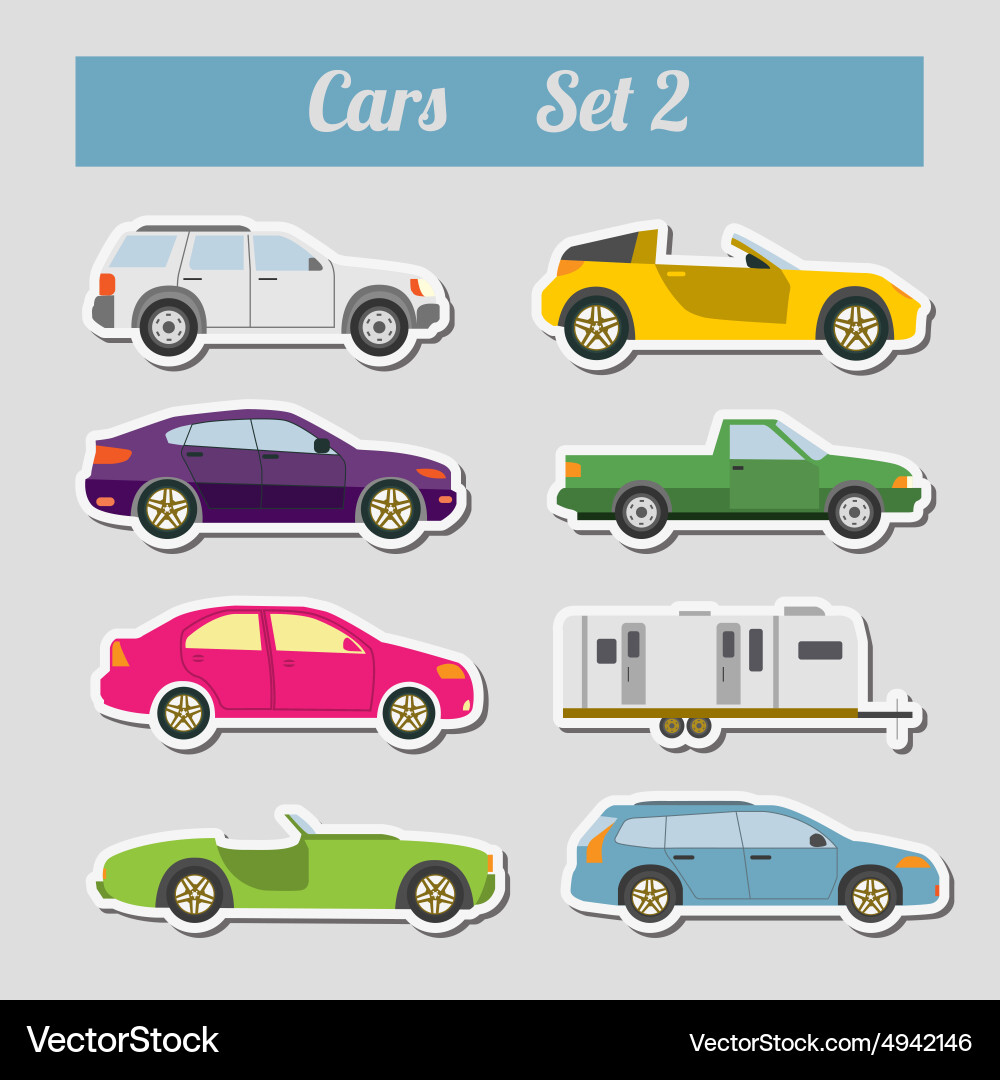 Set of elements passenger cars for creating your Vector Image