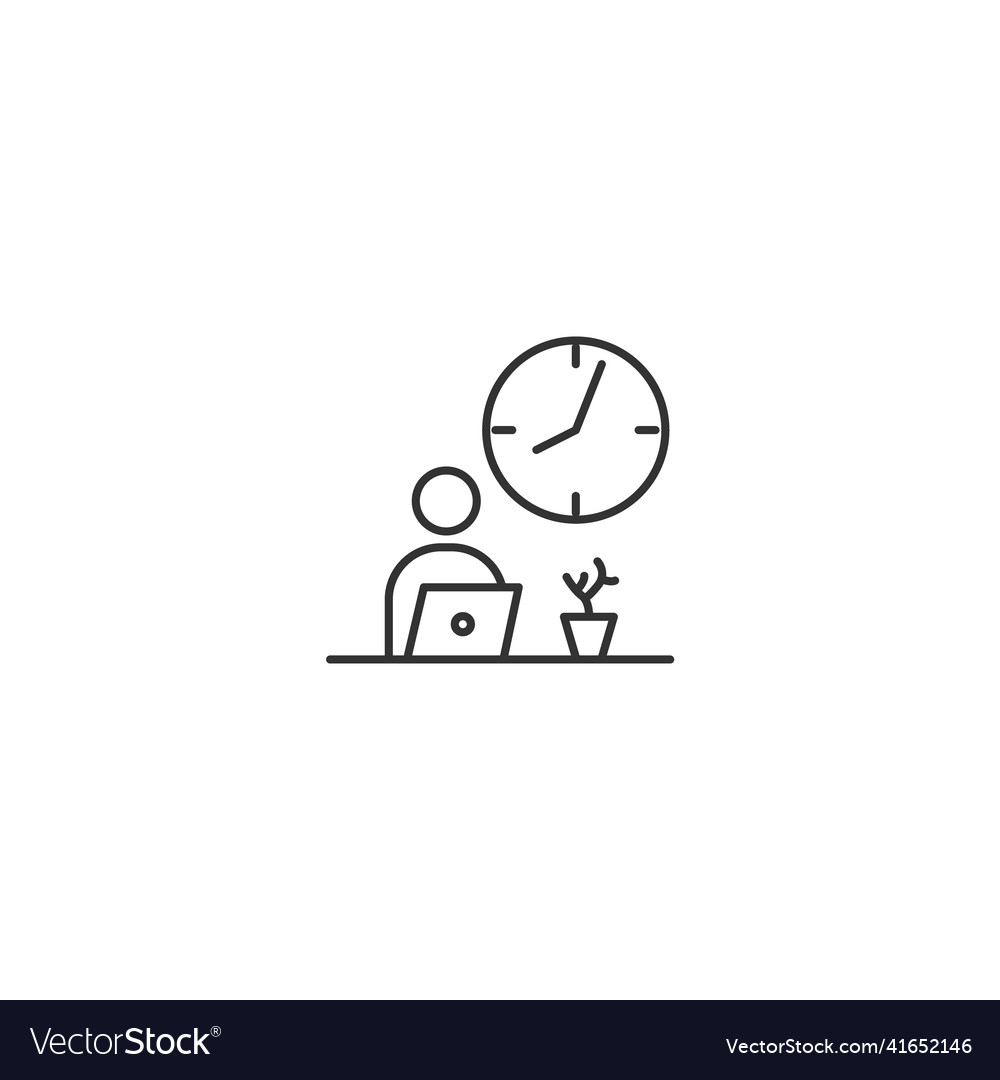 Virtual video interview work line icon screen Vector Image