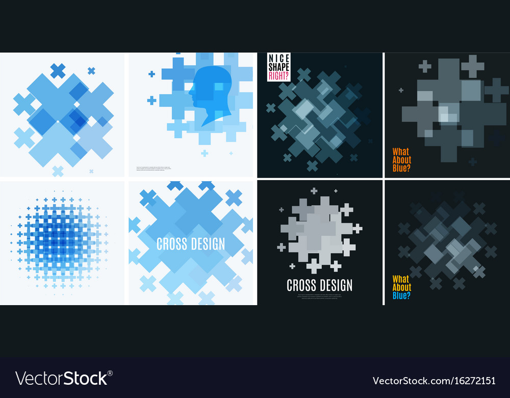 Abstract design elements with cross Royalty Free Vector