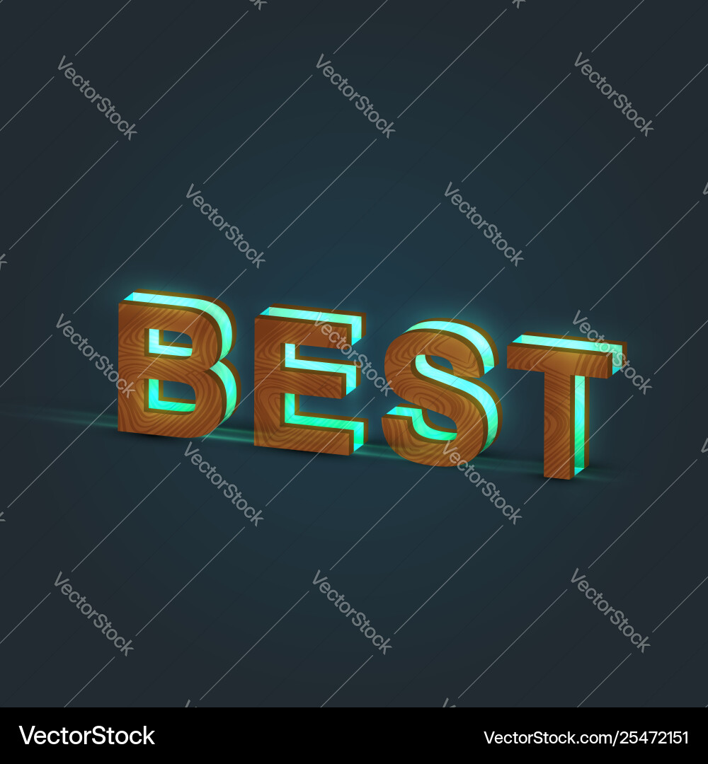 Best - realistic a word made wood Royalty Free Vector Image