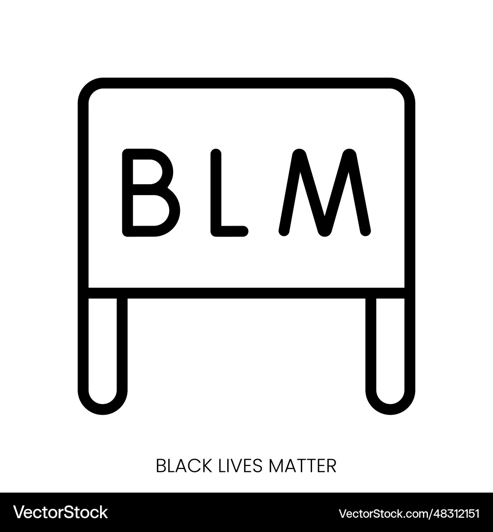 Black lives matter icon line art style design Vector Image