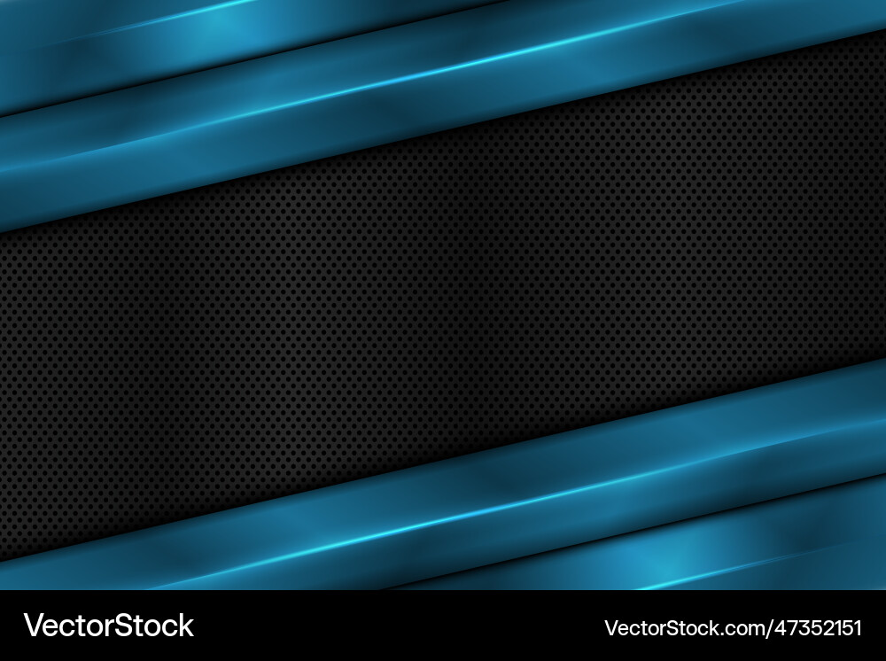 Blue metallic stripes and dark metal with dot Vector Image