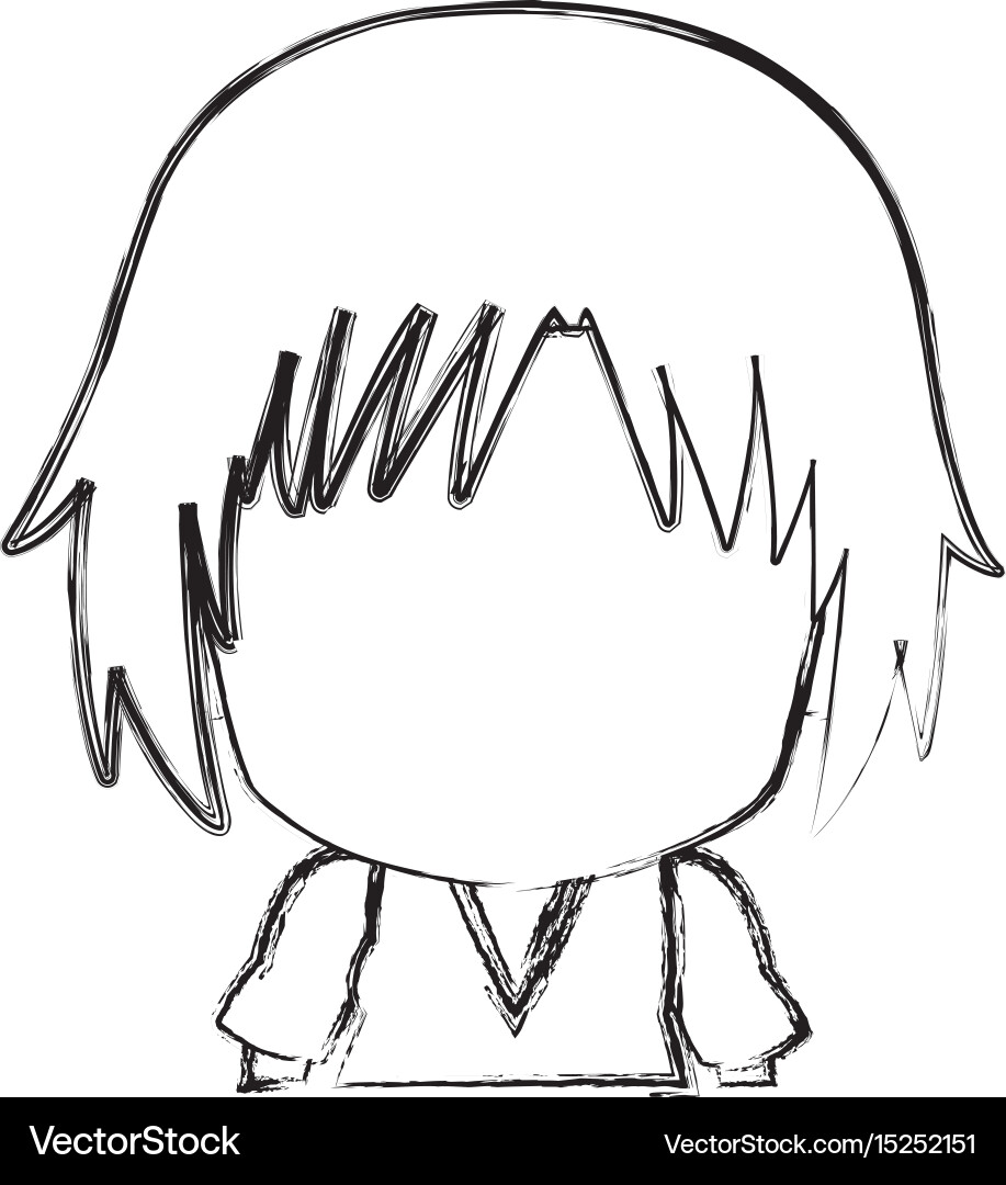 Blurred silhouette of faceless head little kid Vector Image