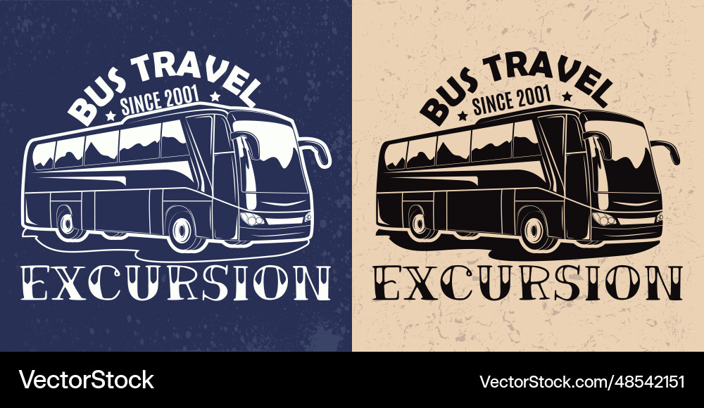 Bus travel company logo designs Royalty Free Vector Image