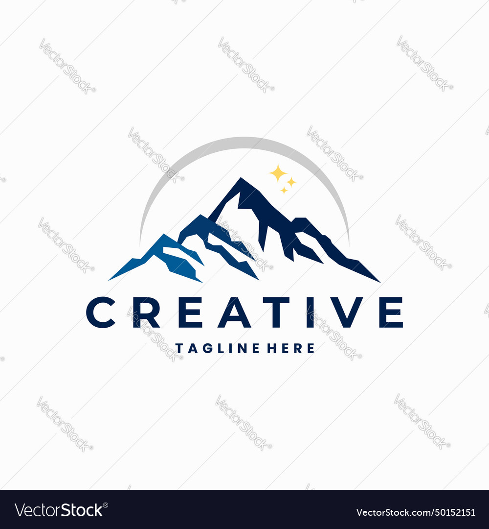 Creative mountain logo design Royalty Free Vector Image
