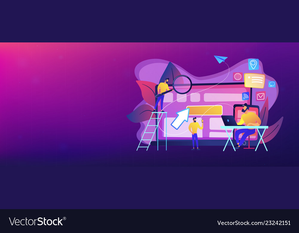 Cross-device tracking concept banner header Vector Image