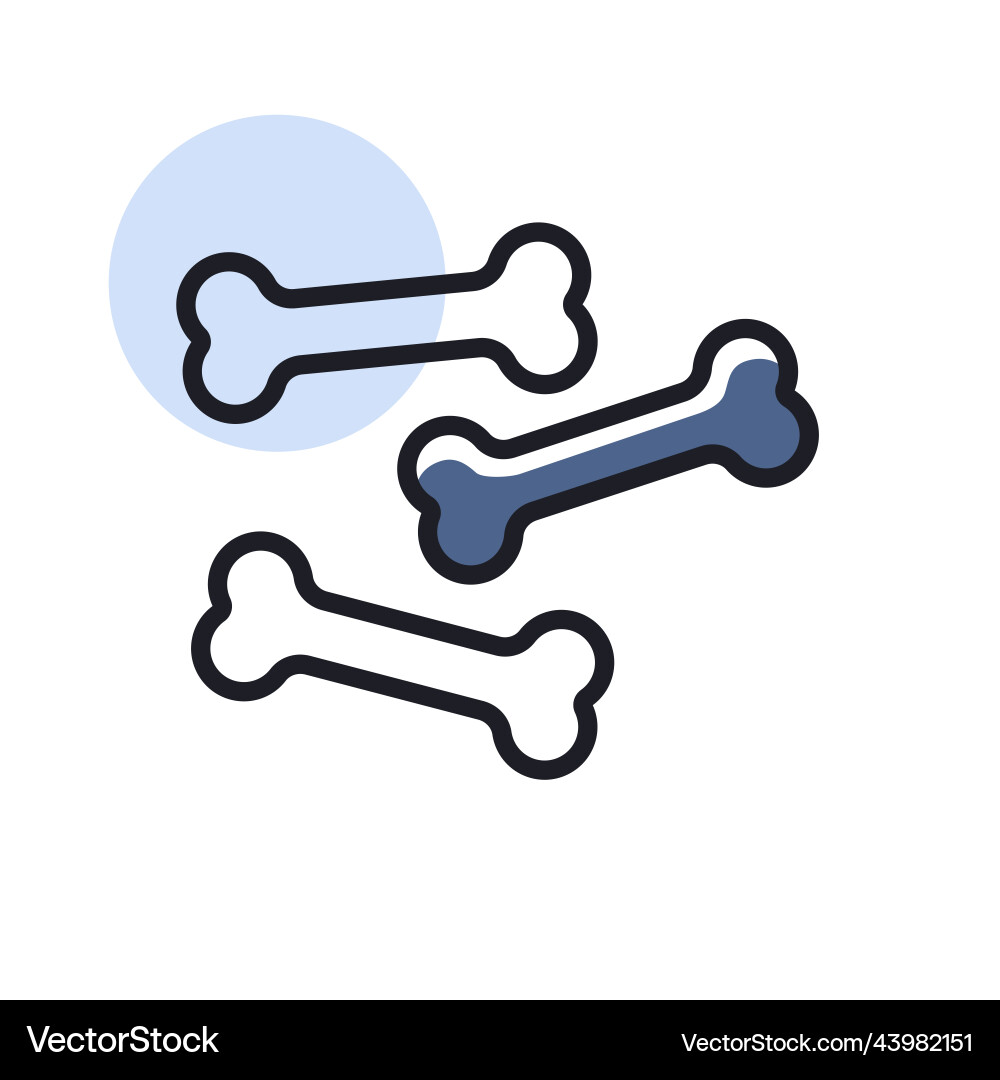 Dog bone isolated icon pet animal sign Royalty Free Vector