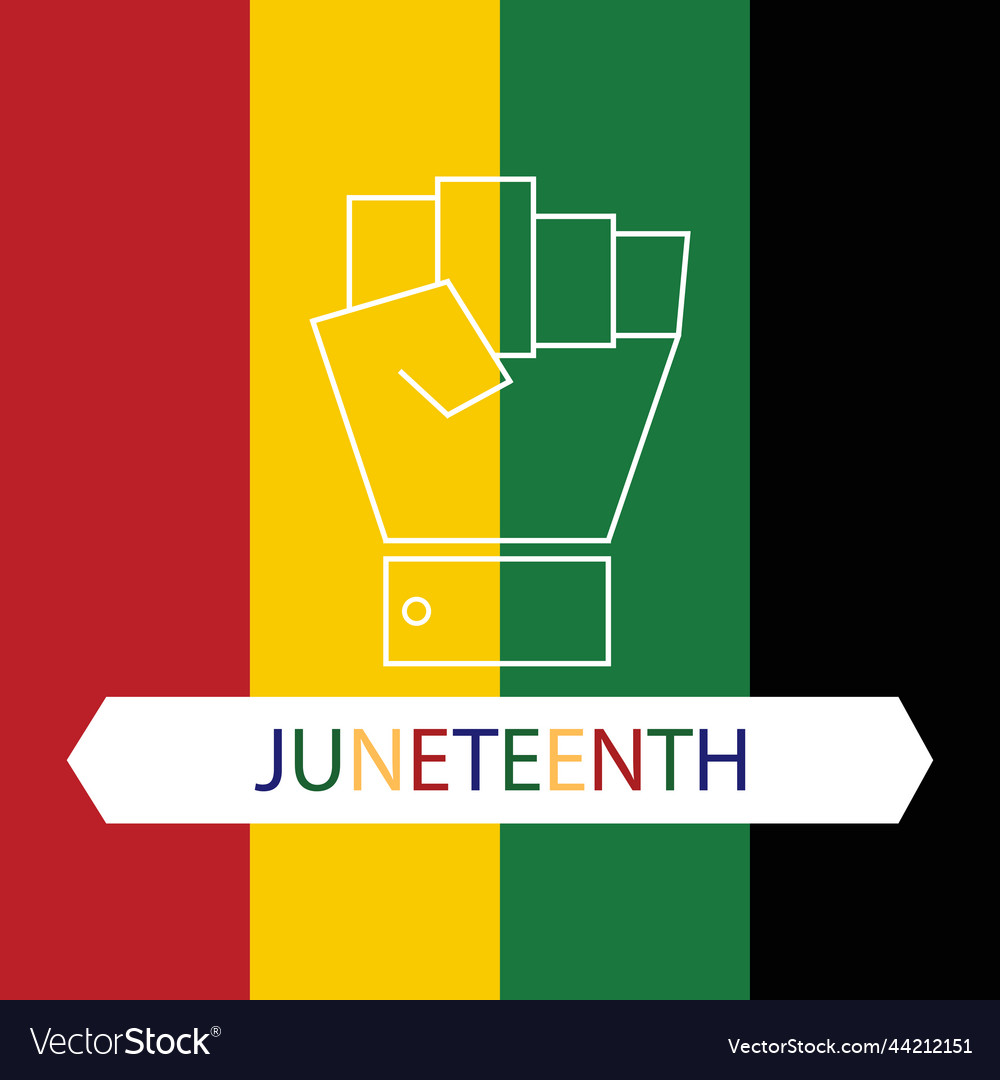 Hand with caption for juneteenth Royalty Free Vector Image