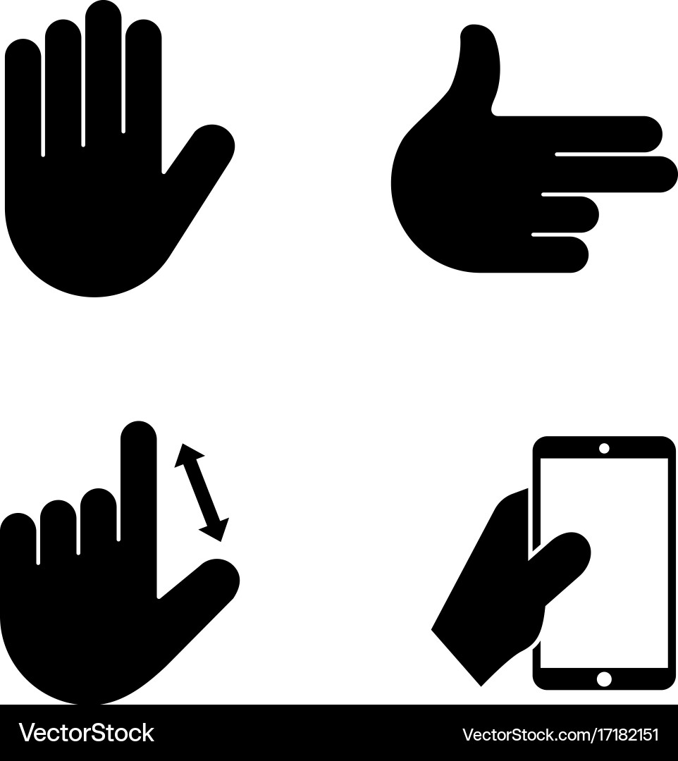 Hands simple related icons Royalty Free Vector Image