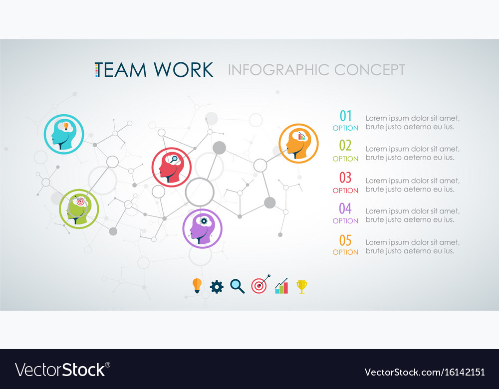 Info graphic teamwork business concept Royalty Free Vector