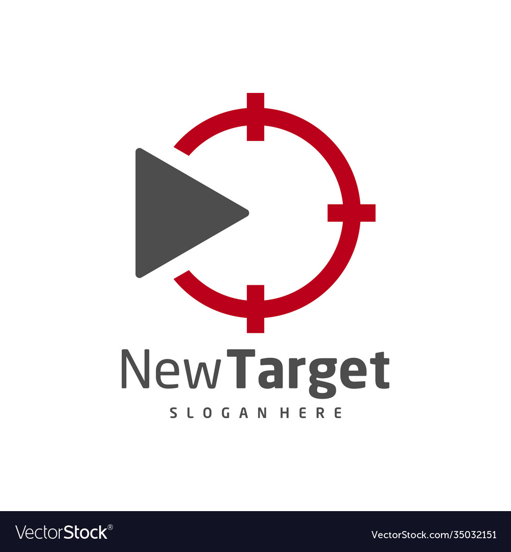 Play target logo template creative Royalty Free Vector Image