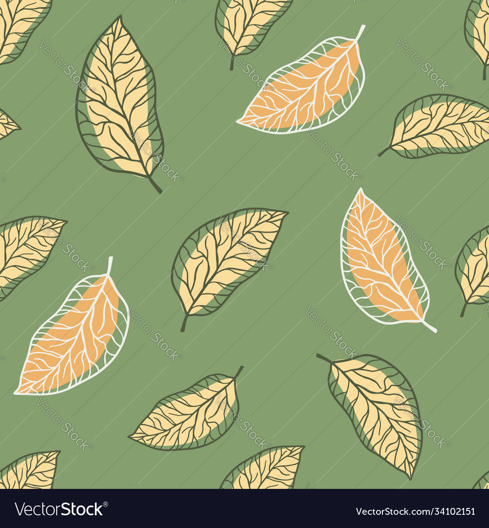 Random pastel palette seamless leaf pattern Vector Image