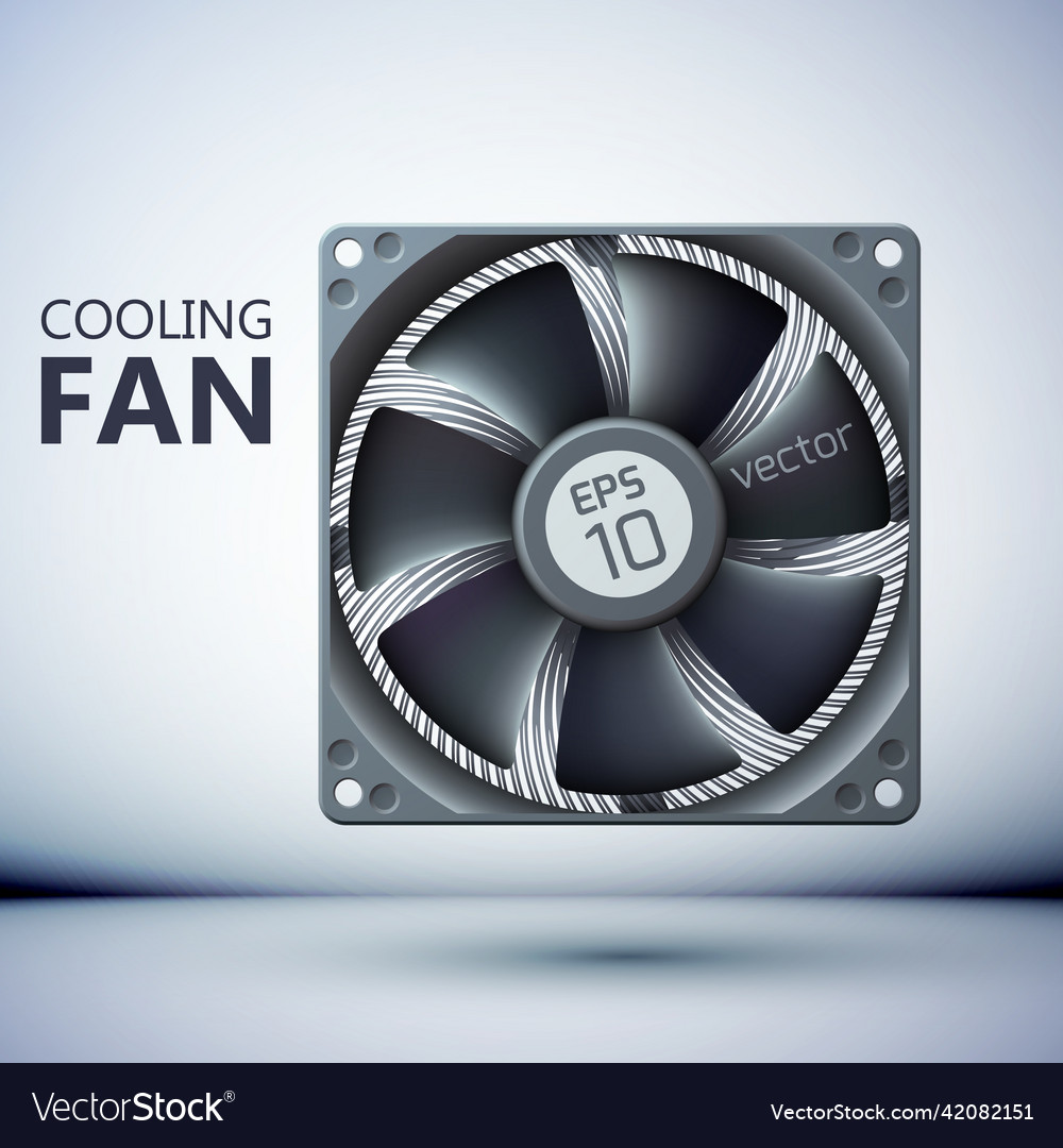 Realistic computer fan template Royalty Free Vector Image