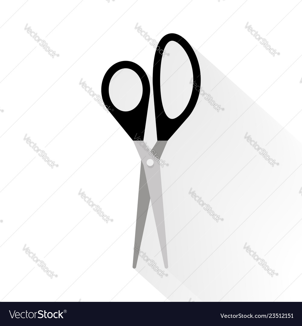 Scissors flat on white background Royalty Free Vector Image