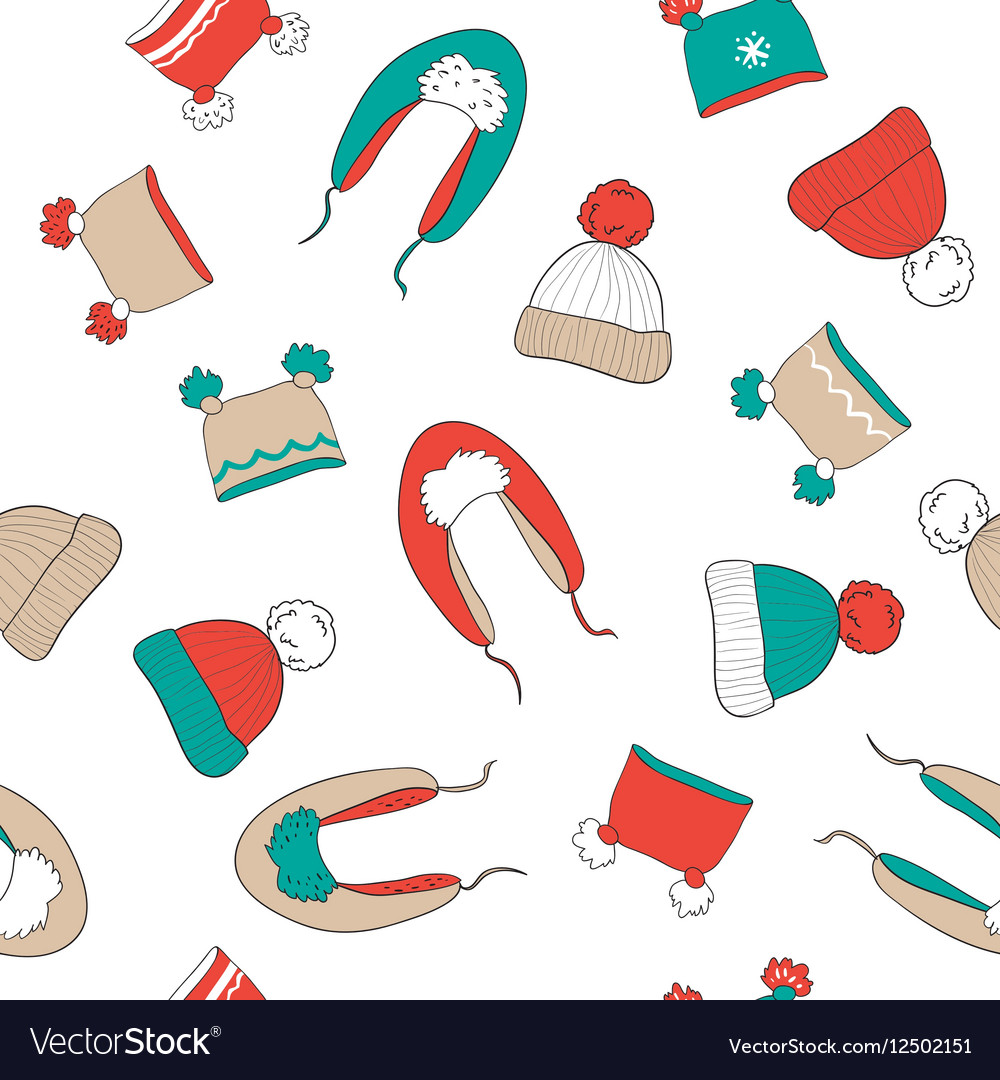 Seamless pattern with hats Royalty Free Vector Image