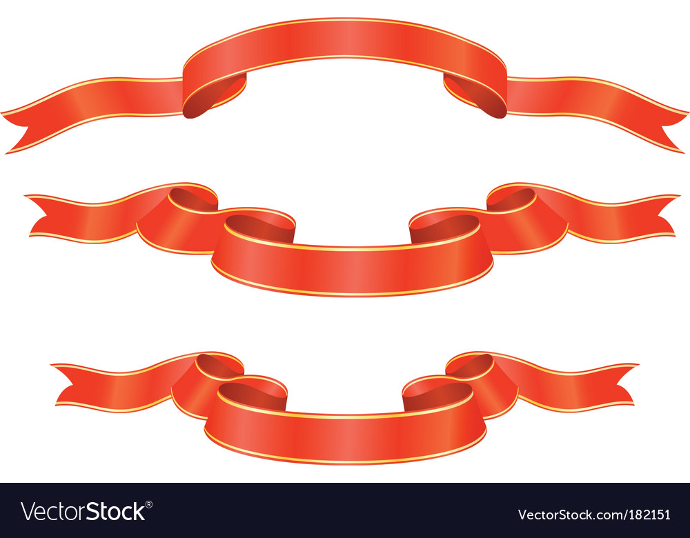 Set of red ribbons Royalty Free Vector Image - VectorStock