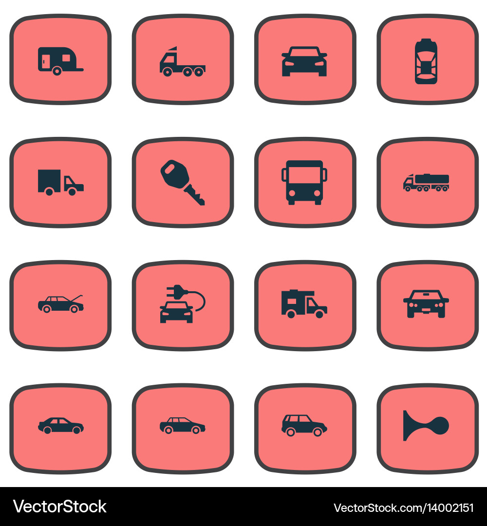 Set of simple car icons Royalty Free Vector Image