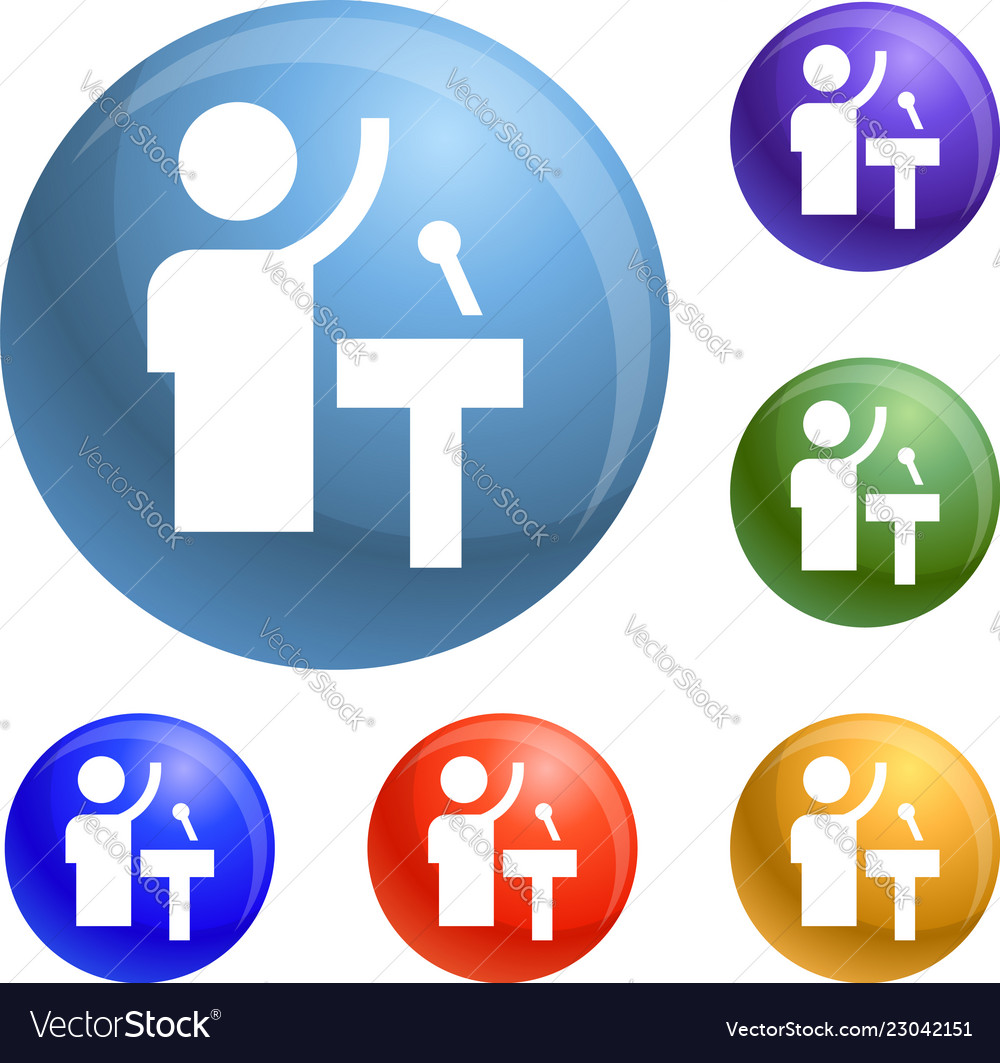 Speaker icons set Royalty Free Vector Image - VectorStock