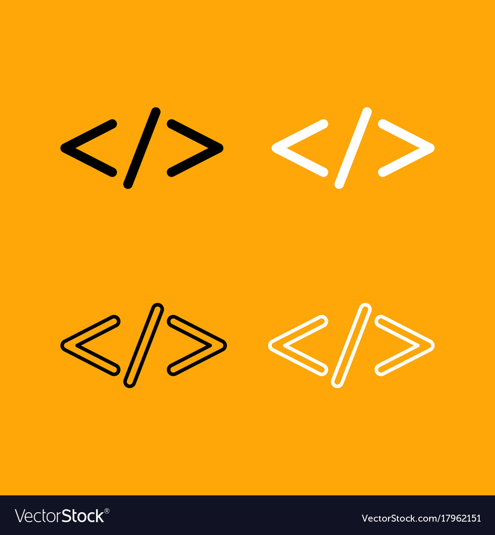 Symbol Code Set Black And White Icon Royalty Free Vector