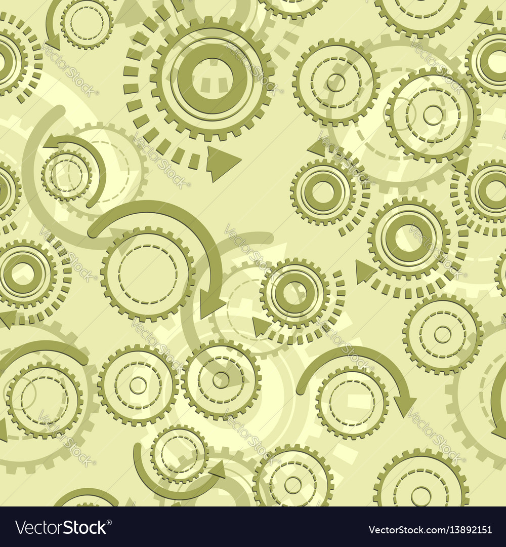 Technical gears seamless pattern Royalty Free Vector Image