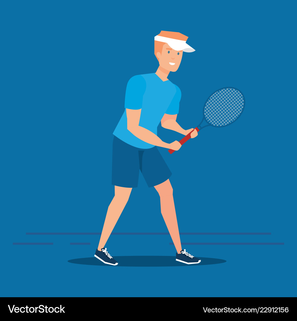 Avatar man playing tennis Royalty Free Vector Image