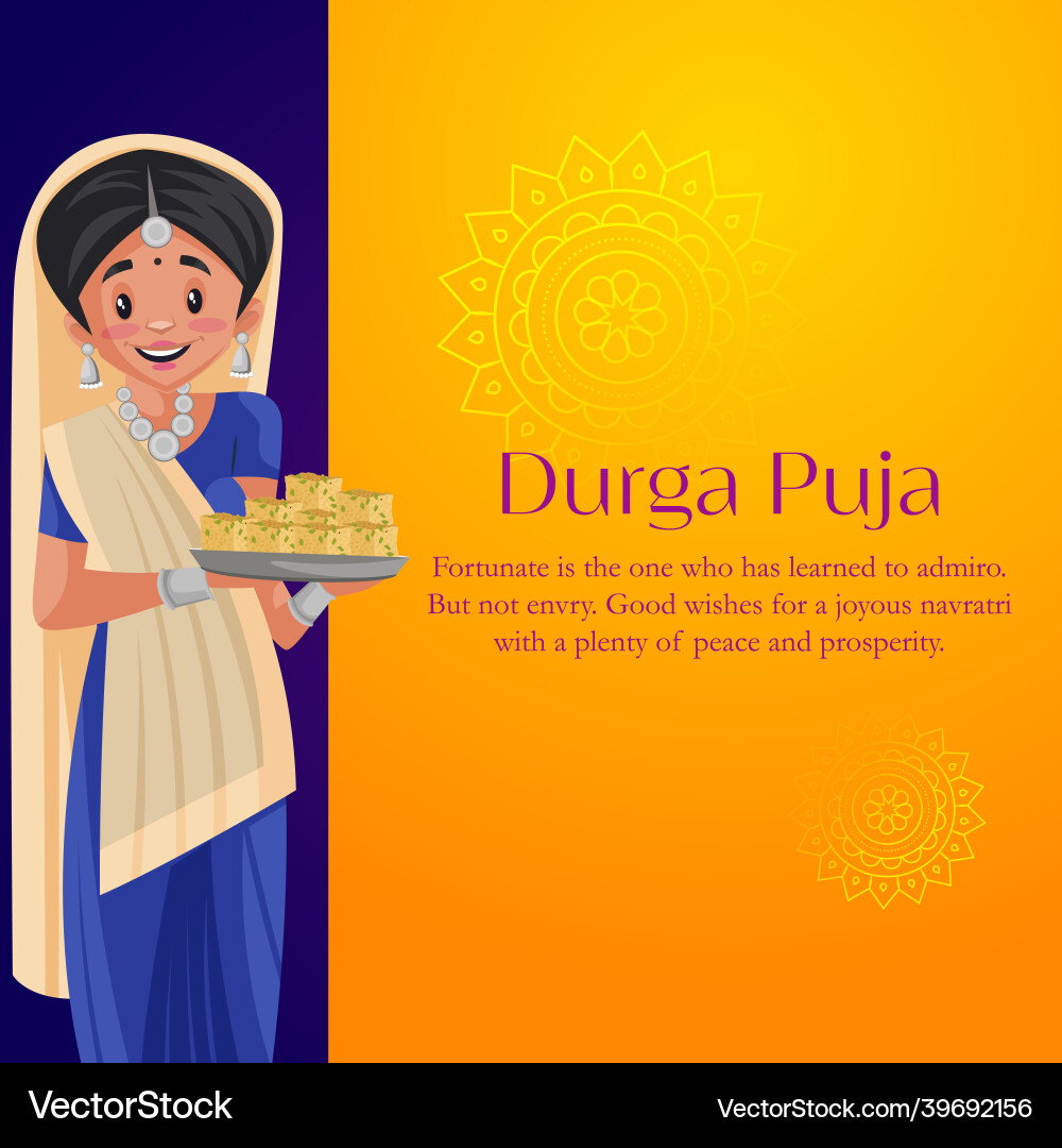 Banner design of durga pooja Royalty Free Vector Image