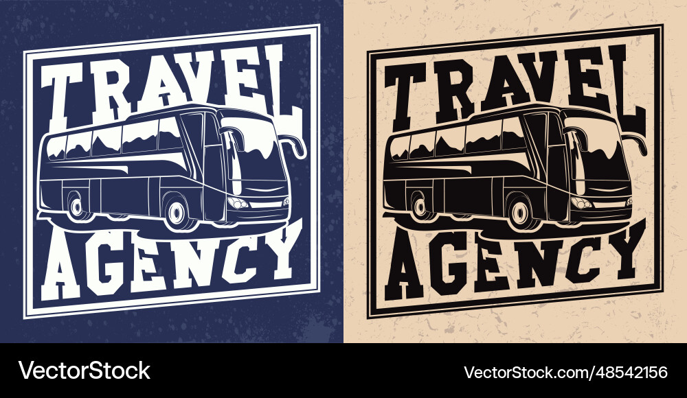 Bus travel company logo designs Royalty Free Vector Image